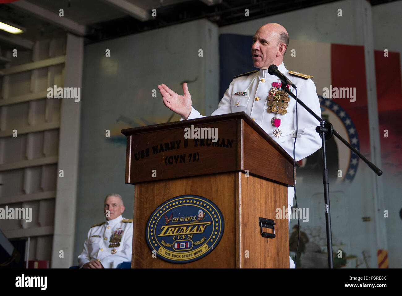 The commander of carrier strike group csg 8 hi-res stock photography ...