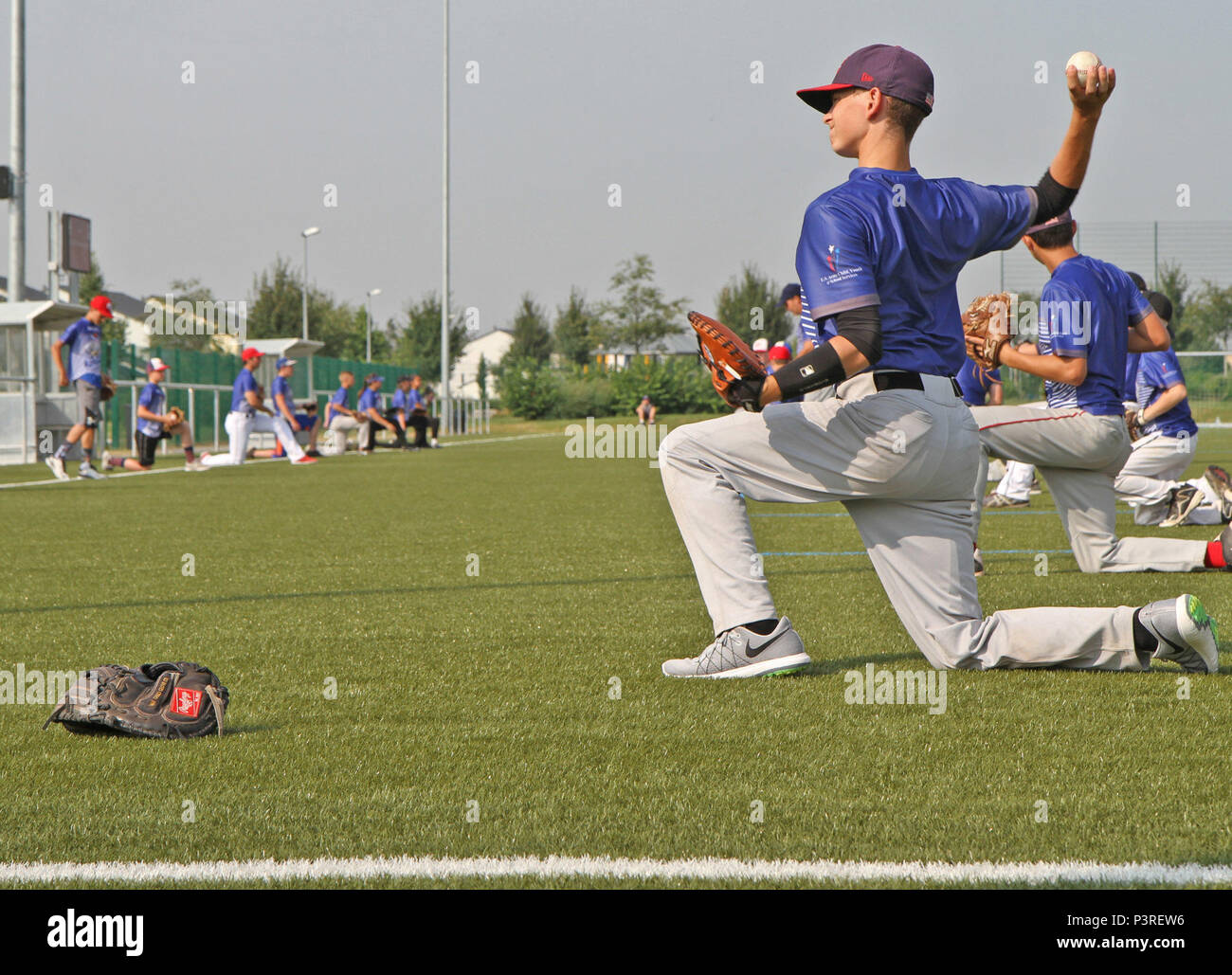 Diamond's Elite baseball camp player warms up at U.S. Army Garrison ...