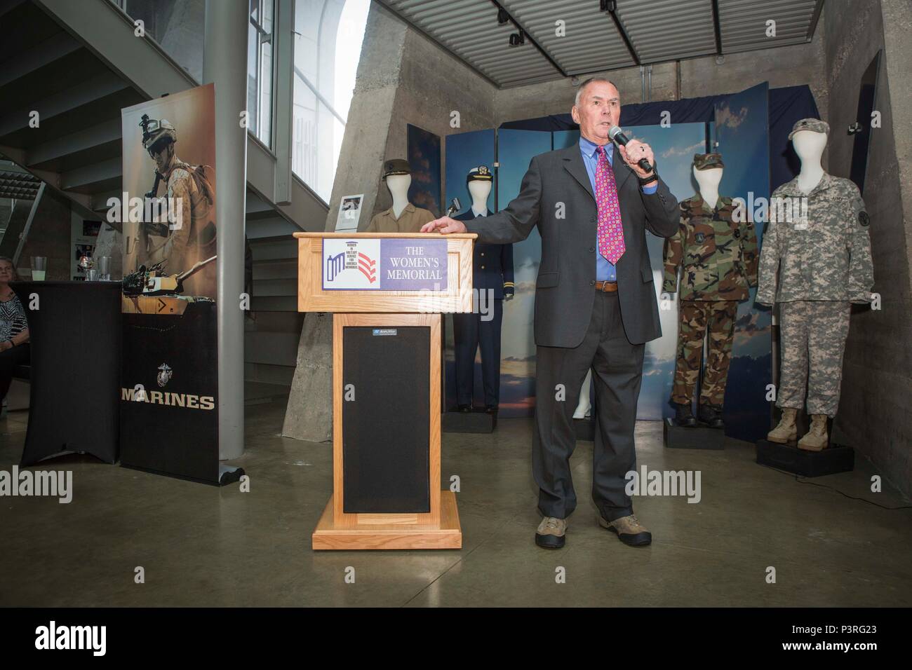 Retired U.S. Marine Corps Lt. Col. Jack Mathews gives remarks during ...