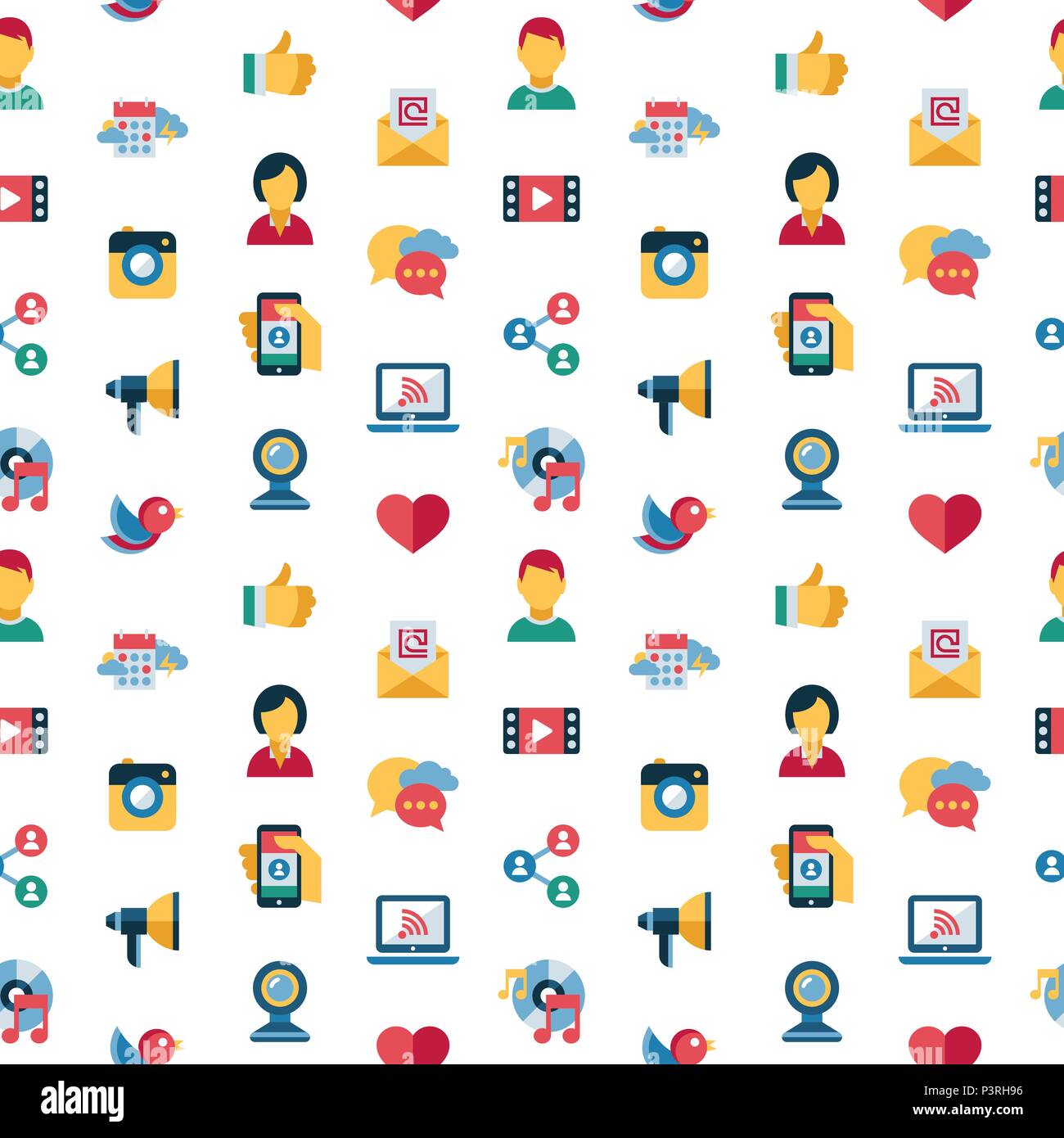 Digital vector social media and communication network icon set ...