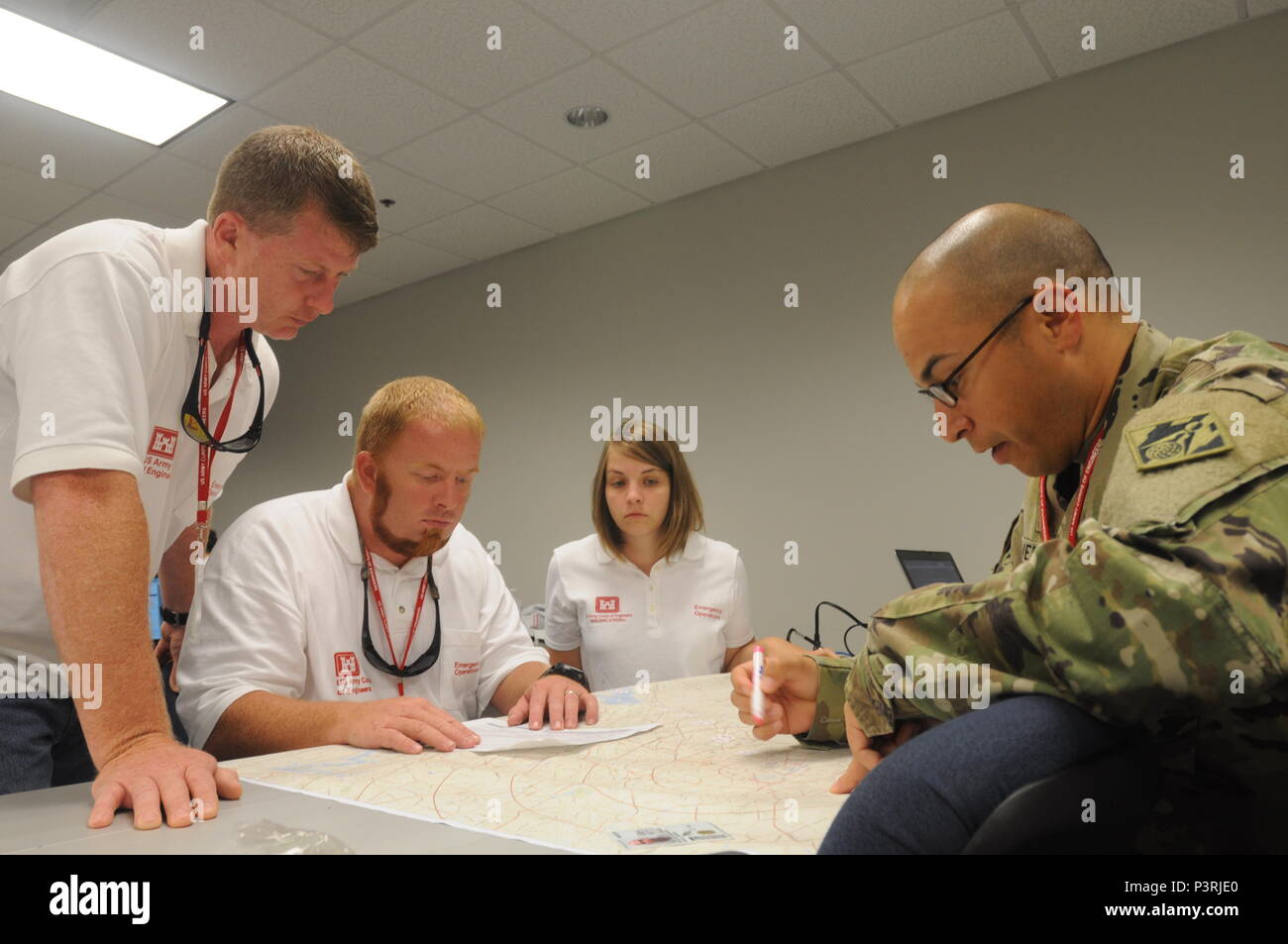 A temporary emergency power planning and response team maps critical ...