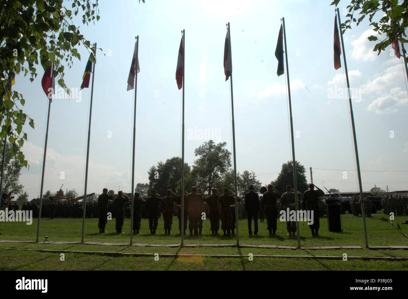 Romanian Minister of Defense Mihnea Motoc and top military leaders of ...