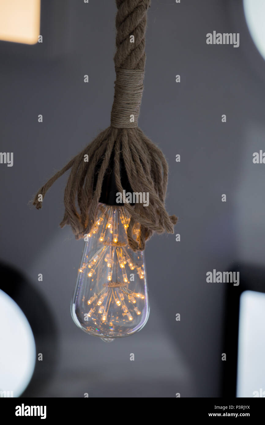 Decorative style filament light bulbs in view Stock Photo - Alamy