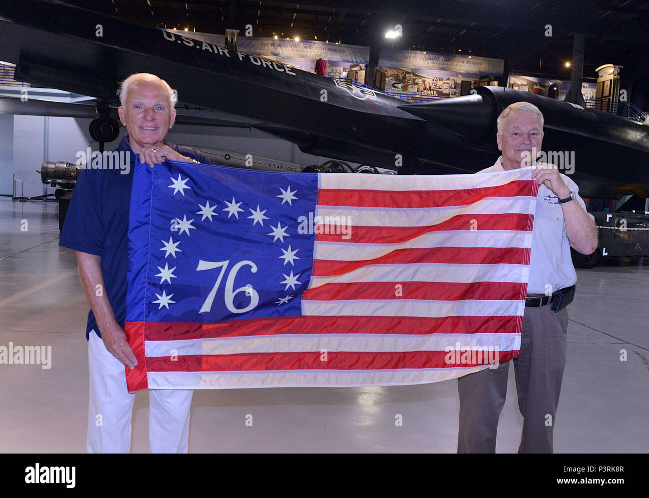 Maj. Gen. Eldon “Al” Joersz, USAF pilot retired, left, and Lt. Col ...