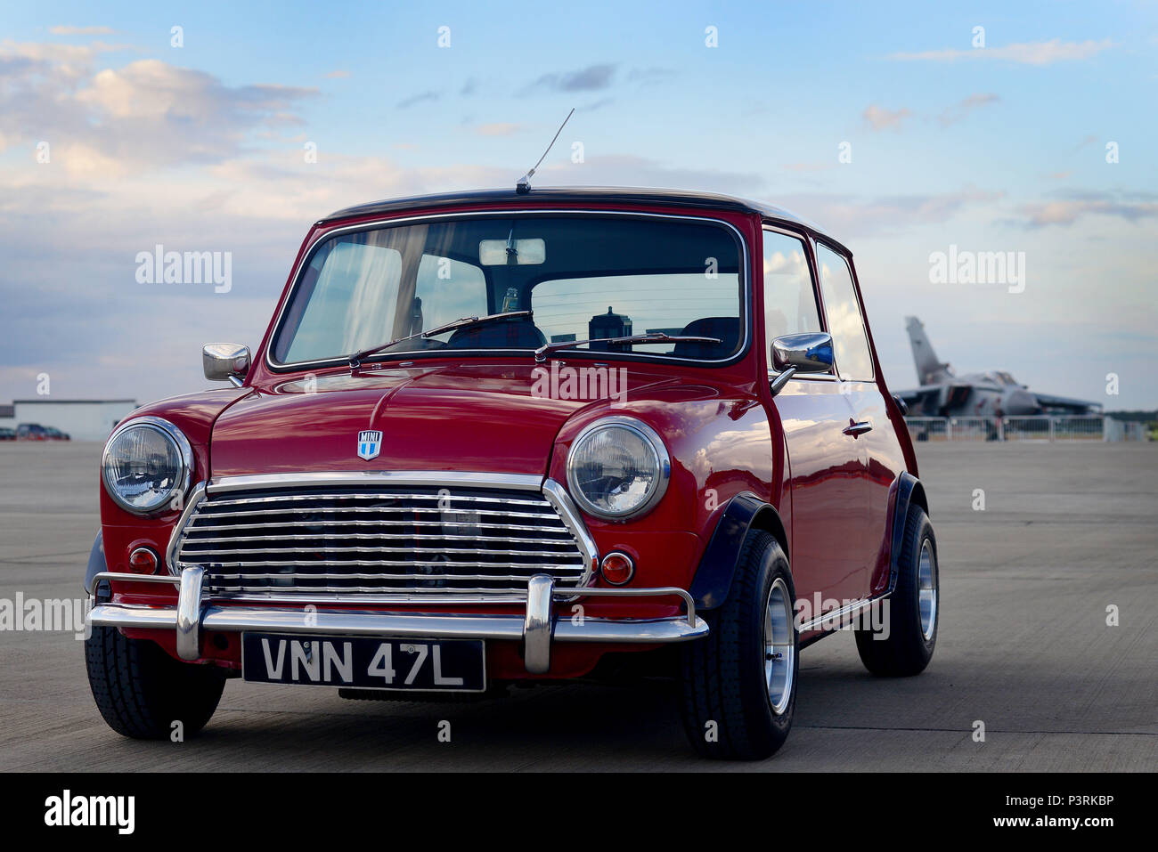 A 1965 British Mini cooper sits on display for Wings and Wheels 2016 at ...