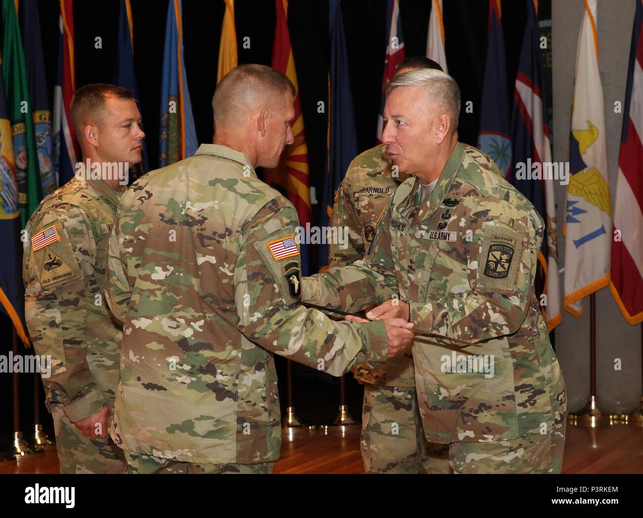 Maj. Gen. Christopher Hughes (right), commander of U.S. Army Cadet ...