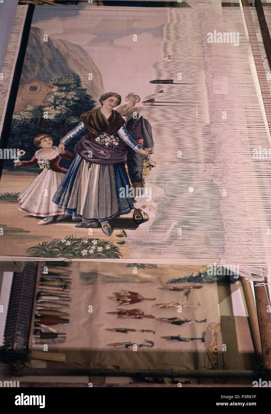 TAPIZ DE LA OBRA DE GOYA "LA PRIMAVERA". Location: REAL FABRICA DE ...
