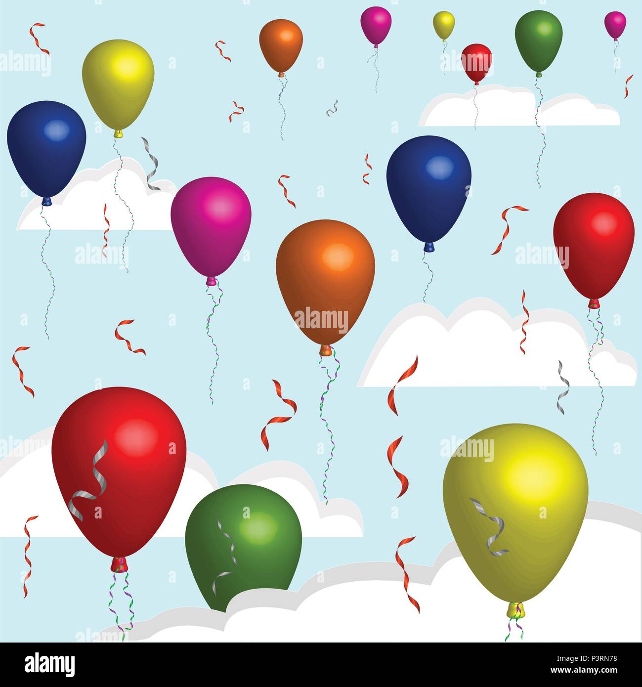 Cute baby cloud pattern and balloons Stock Vector Image & Art - Alamy