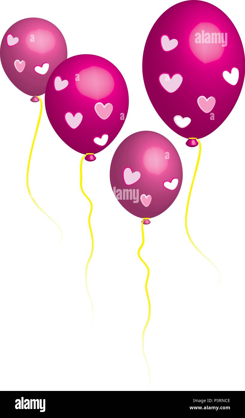 Balloons colorful party hearts Cut Out Stock Images & Pictures - Alamy