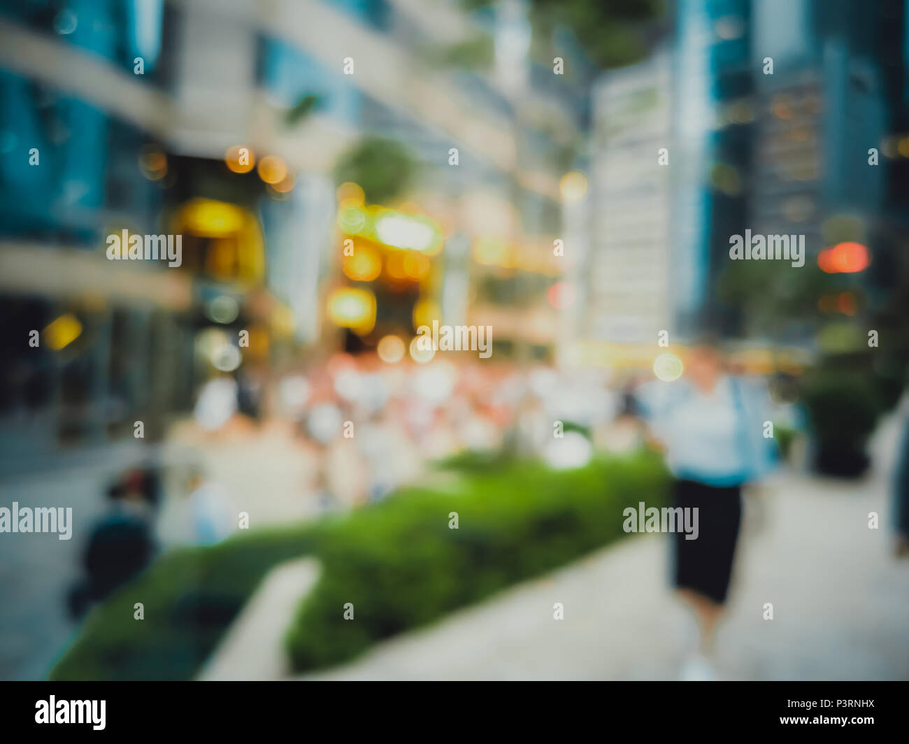 Abstract bokeh background of business people meet at bar on happy hour ...