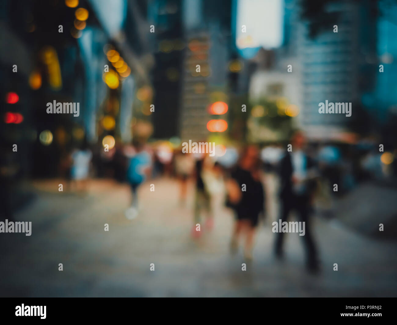 Abstract bokeh background of business people meet at bar on happy hour ...