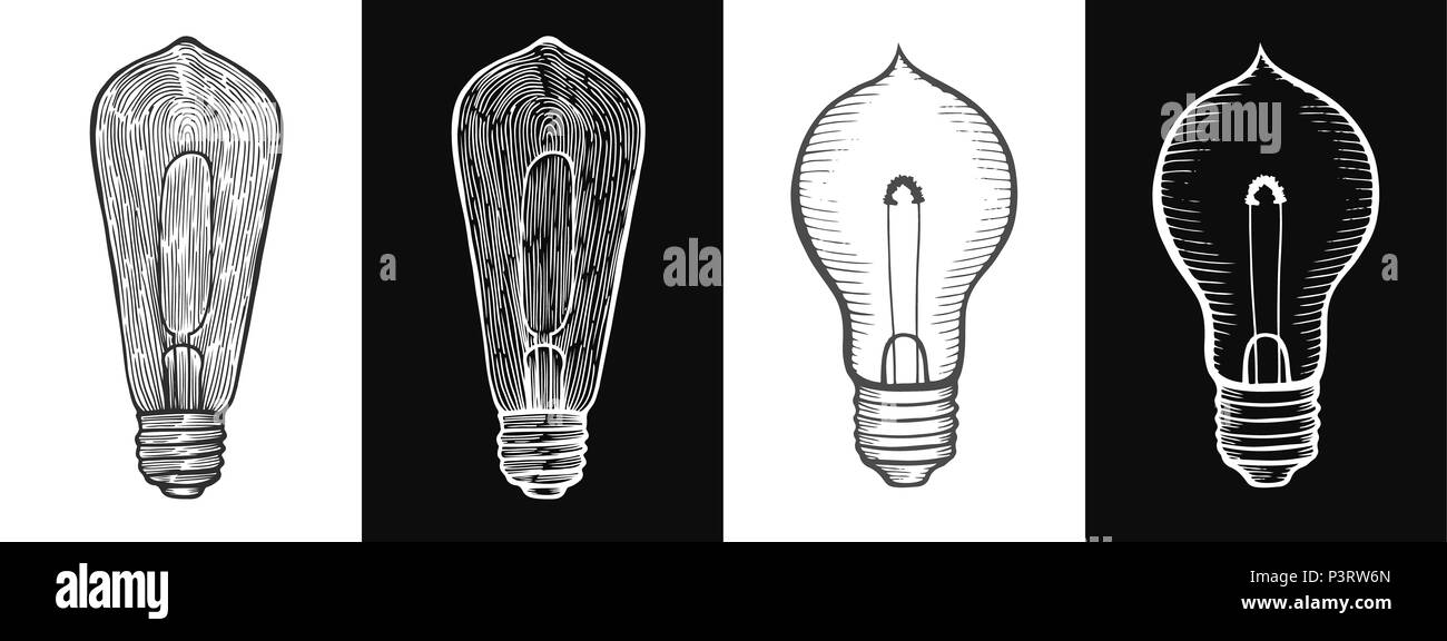 Electric light bulb -Vintage engraved illustration Stock Photo - Alamy