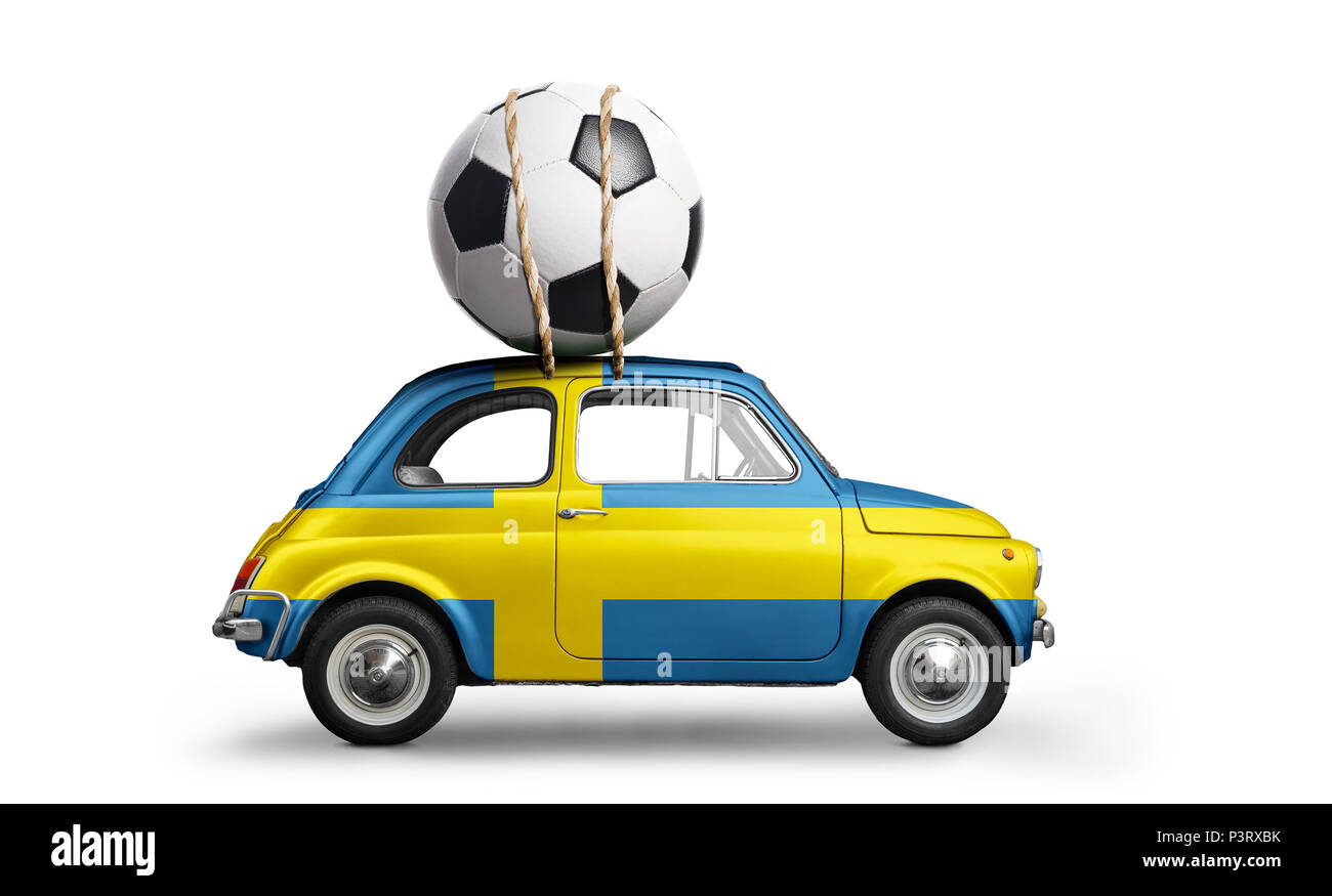 Sweden football car Stock Photo - Alamy