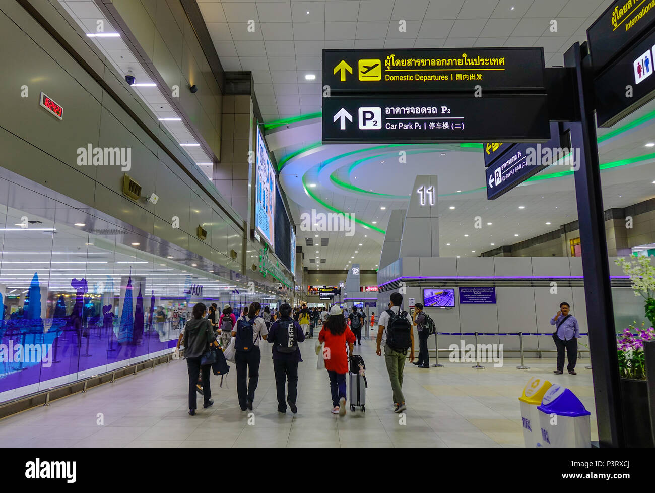 Bangkok, Thailand - Apr 23, 2018. Interior of Don Muang International ...
