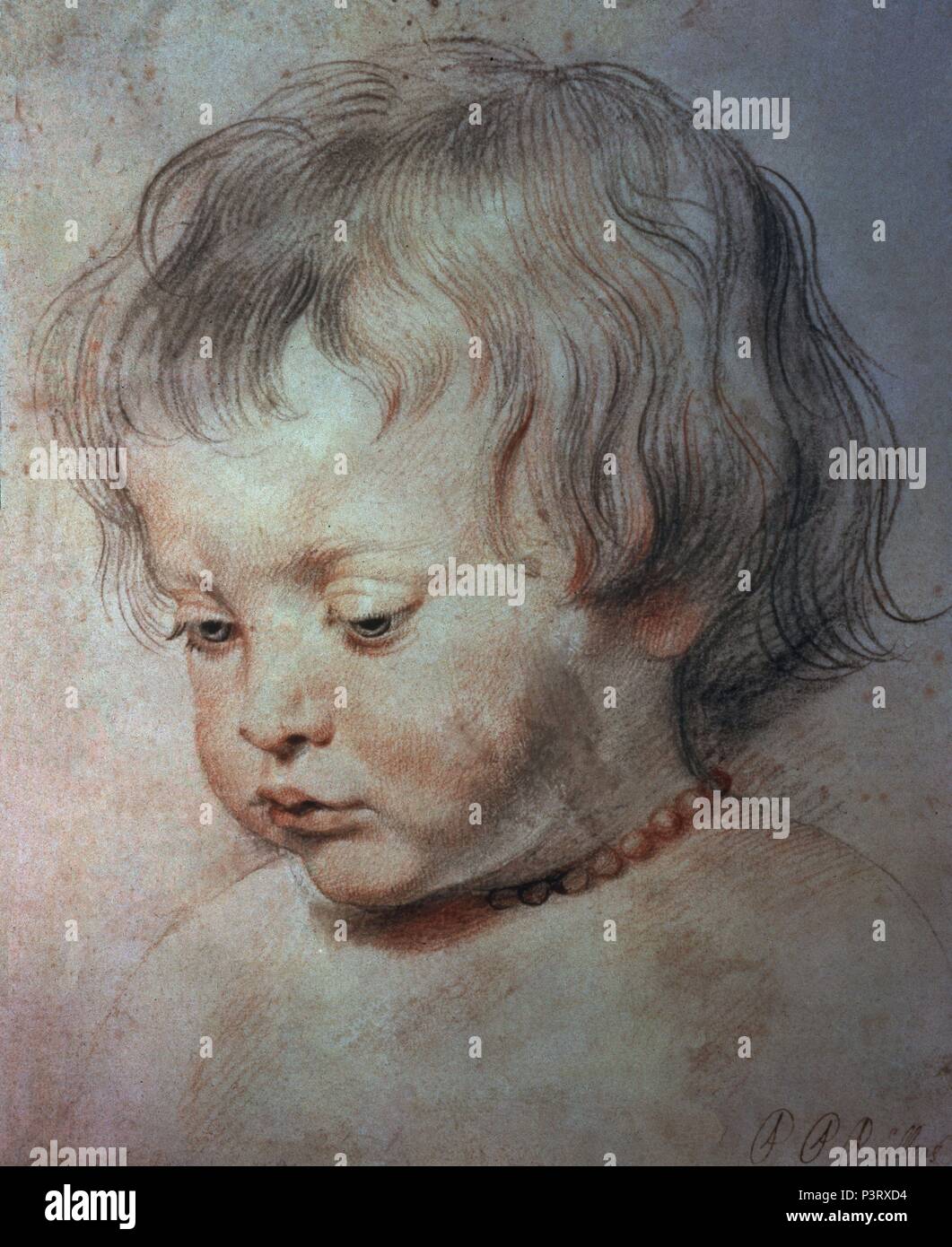 Portrait of a Boy - drawing. Author: Peter Paul Rubens (1577-1640 ...