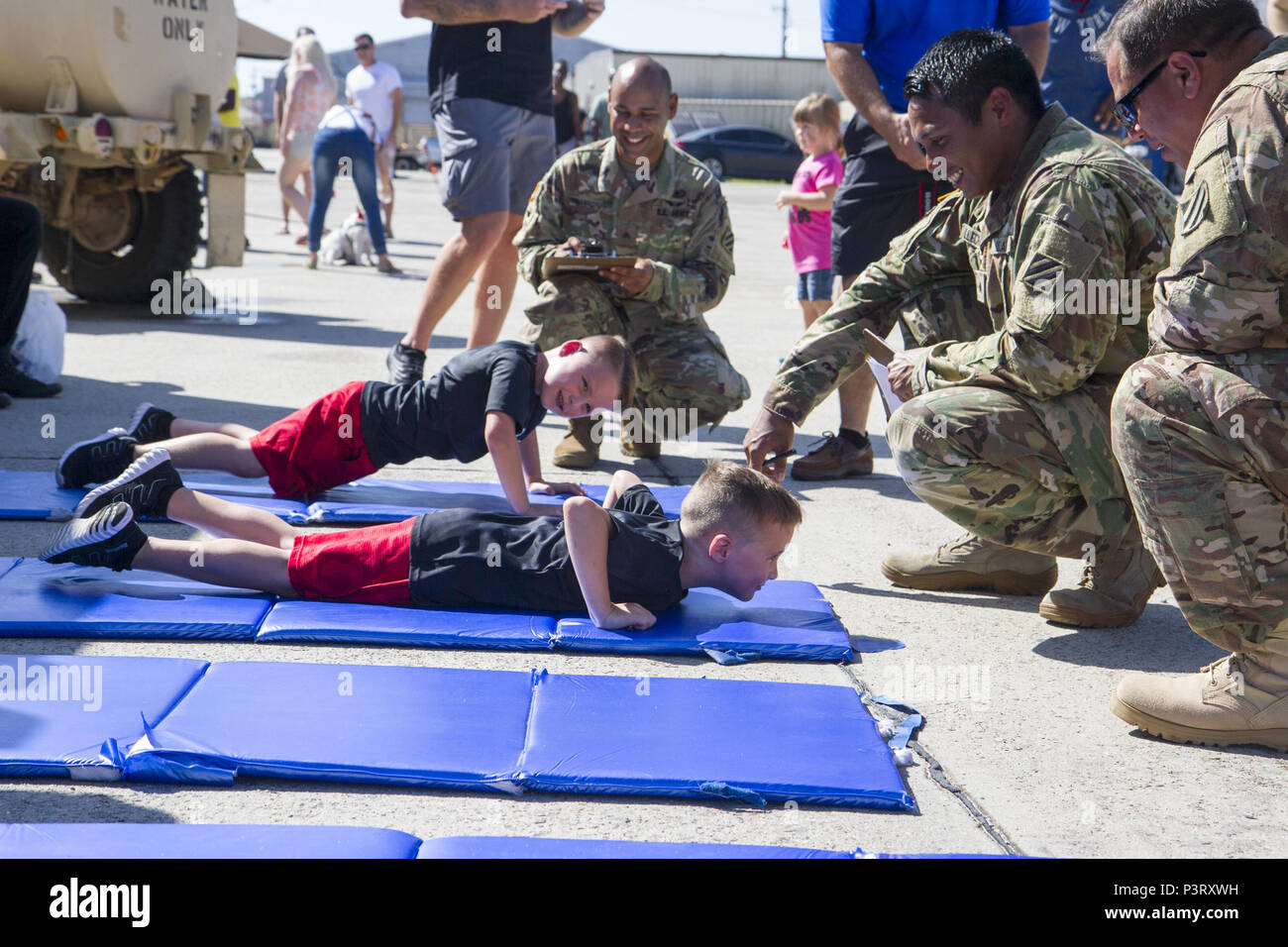 Twin boys take a modified Army Physical Fitness test during Marne Air ...