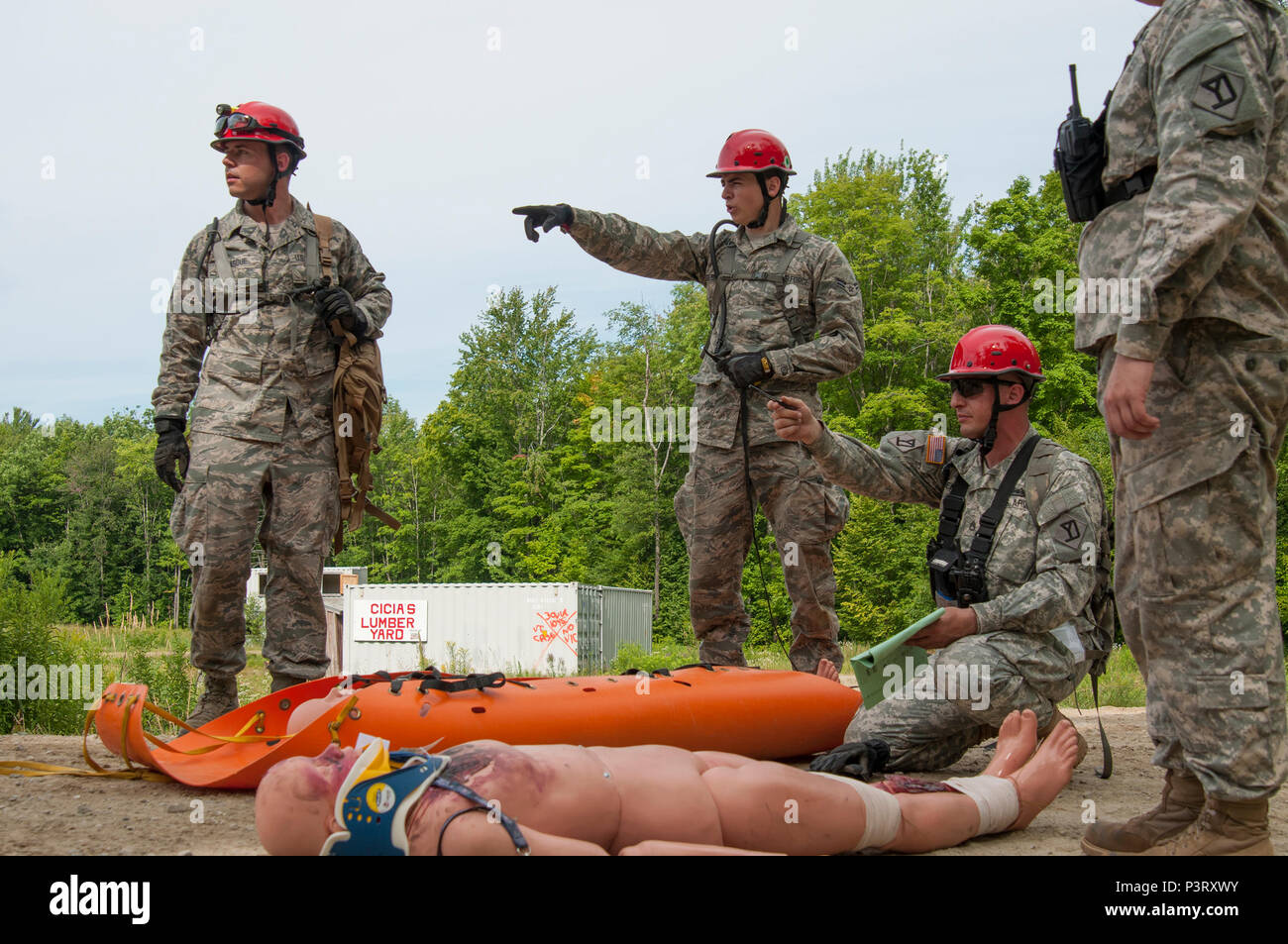 U.S. Airmen and Soldiers, all medics assigned to the Massachusetts ...
