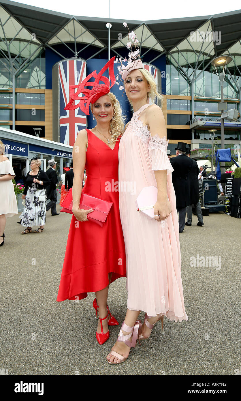 Rachel Oakes (left) Anna Pavlova arriving during day one of Royal Ascot ...