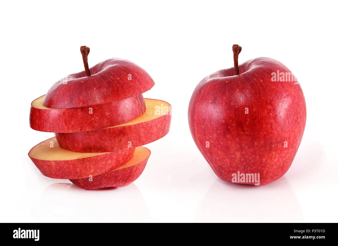 Fresh apple in pieces Cut Out Stock Images & Pictures - Alamy