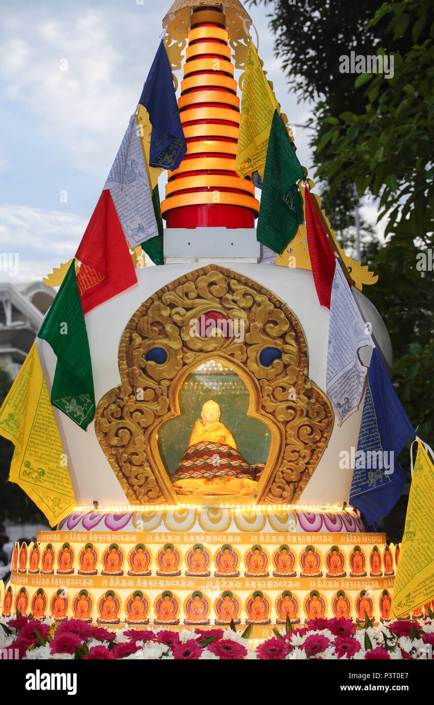 Buddha statue on the wesak procession floats vehicle during wesak day ...