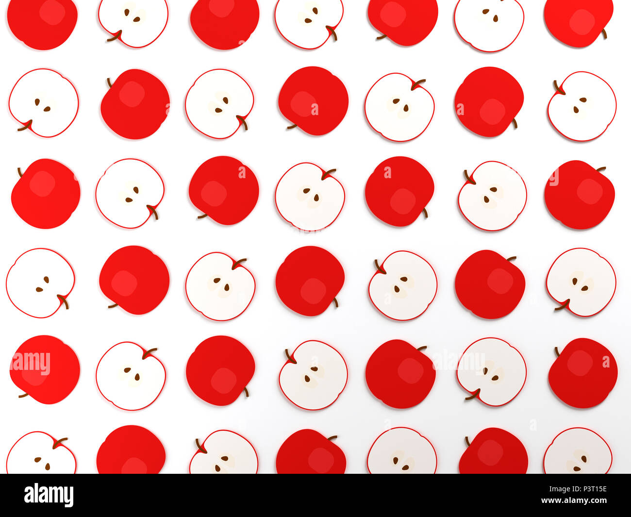 Red apples fon white background Stock Photo - Alamy