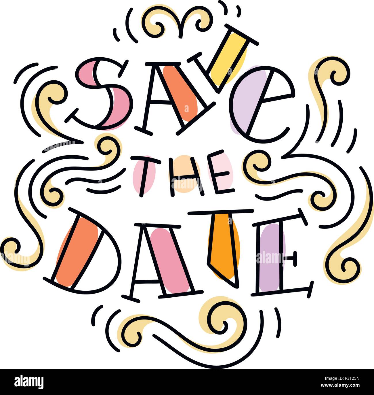 Save The Date Word Art