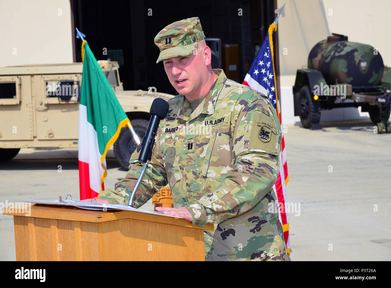 Outgoing commander Capt. Nicholas F. Barber, U.S. Army Africa ...