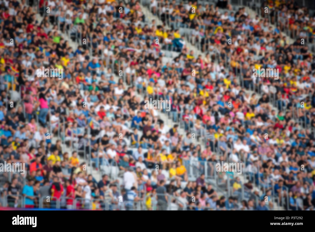 Crowd of blurred football spectators at the stadium Stock Photo - Alamy