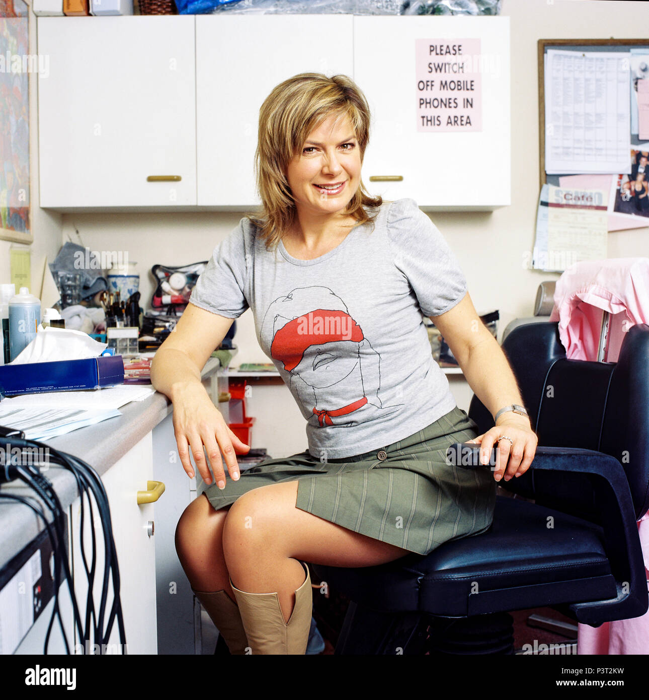 English television presenter Penny Smith, photographed backstage at the ...