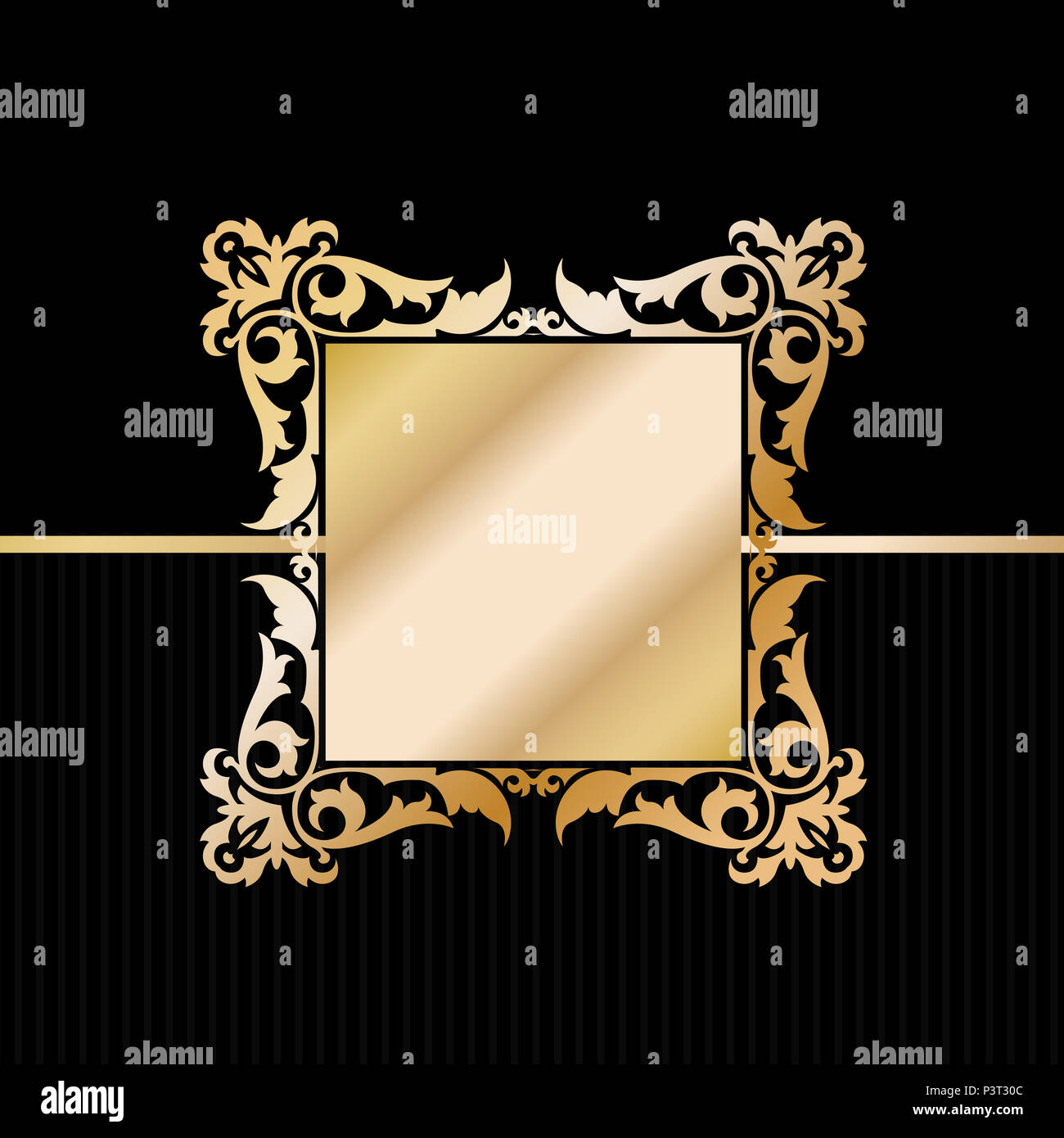 Decorative stylish gold frame background Stock Photo - Alamy