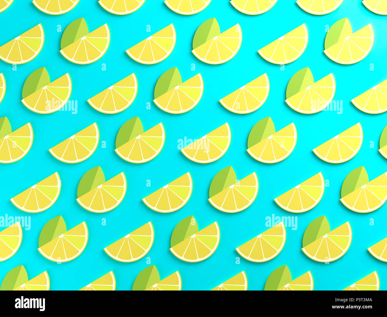 Yellow lemons on blue background Stock Photo - Alamy