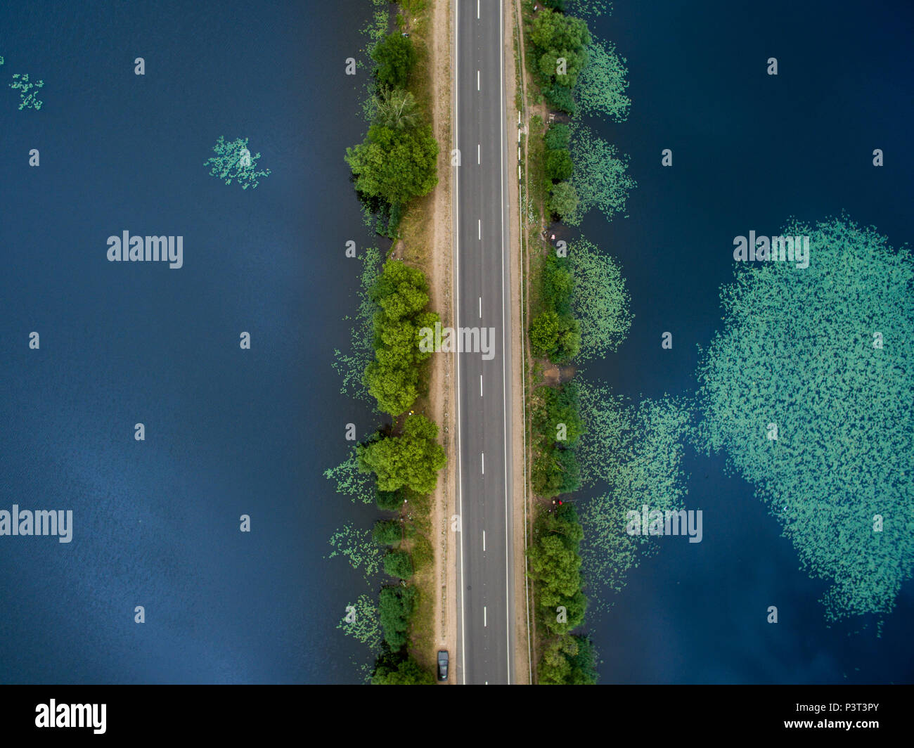 Aerial view traffic along bridge highway hi-res stock photography and ...