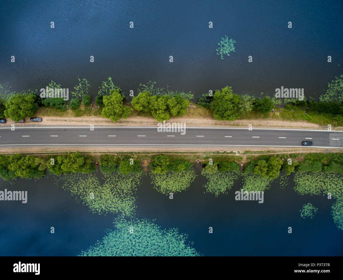 Aerial view traffic along bridge highway hi-res stock photography and ...