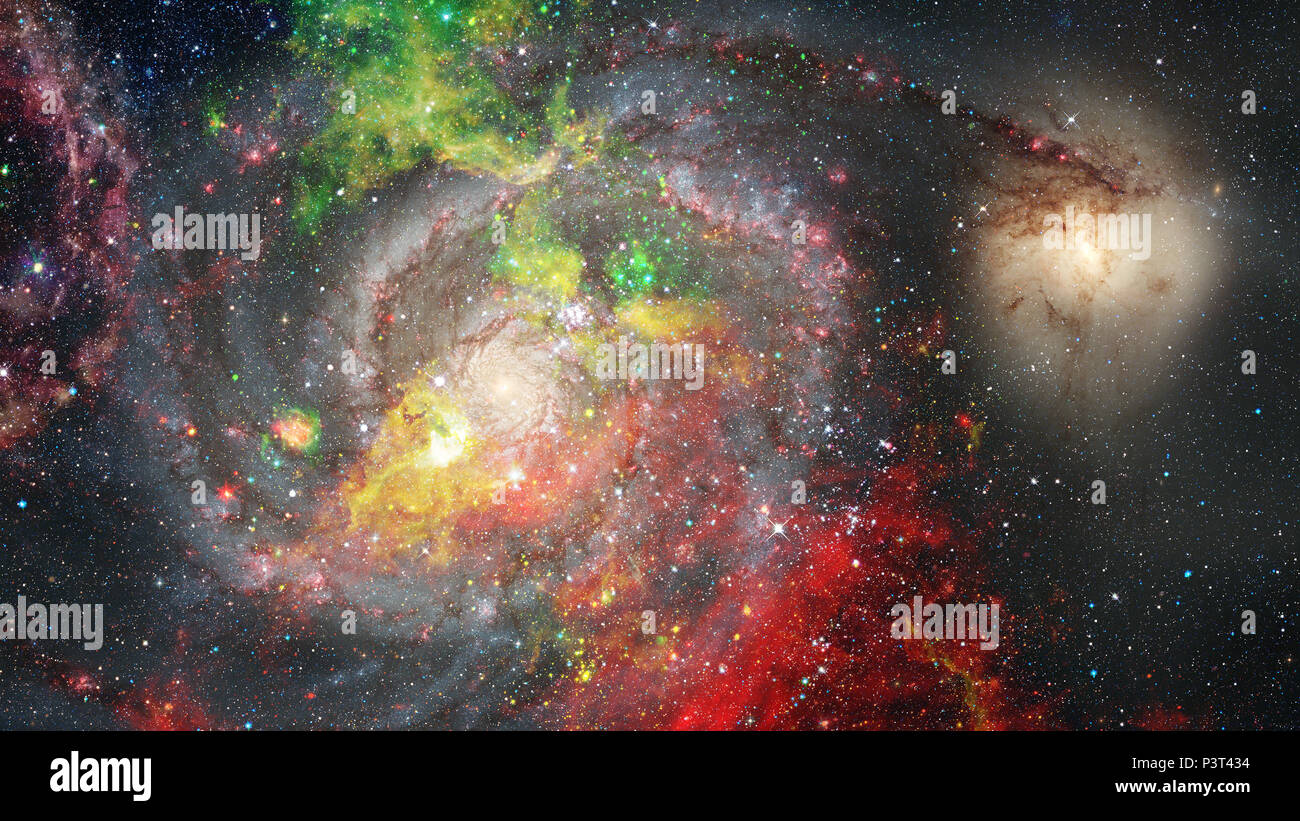 Abstract bright colorful universe. Elements of this image furnished by ...