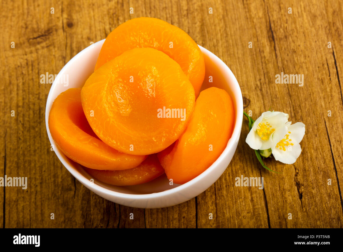 Sweet Canned peaches Stock Photo - Alamy