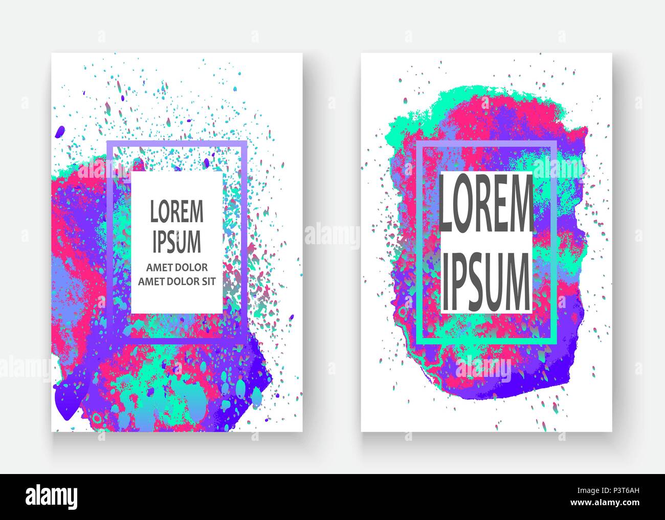 Neon splash artistic cover design. Fluid holographic gradient explosion ...