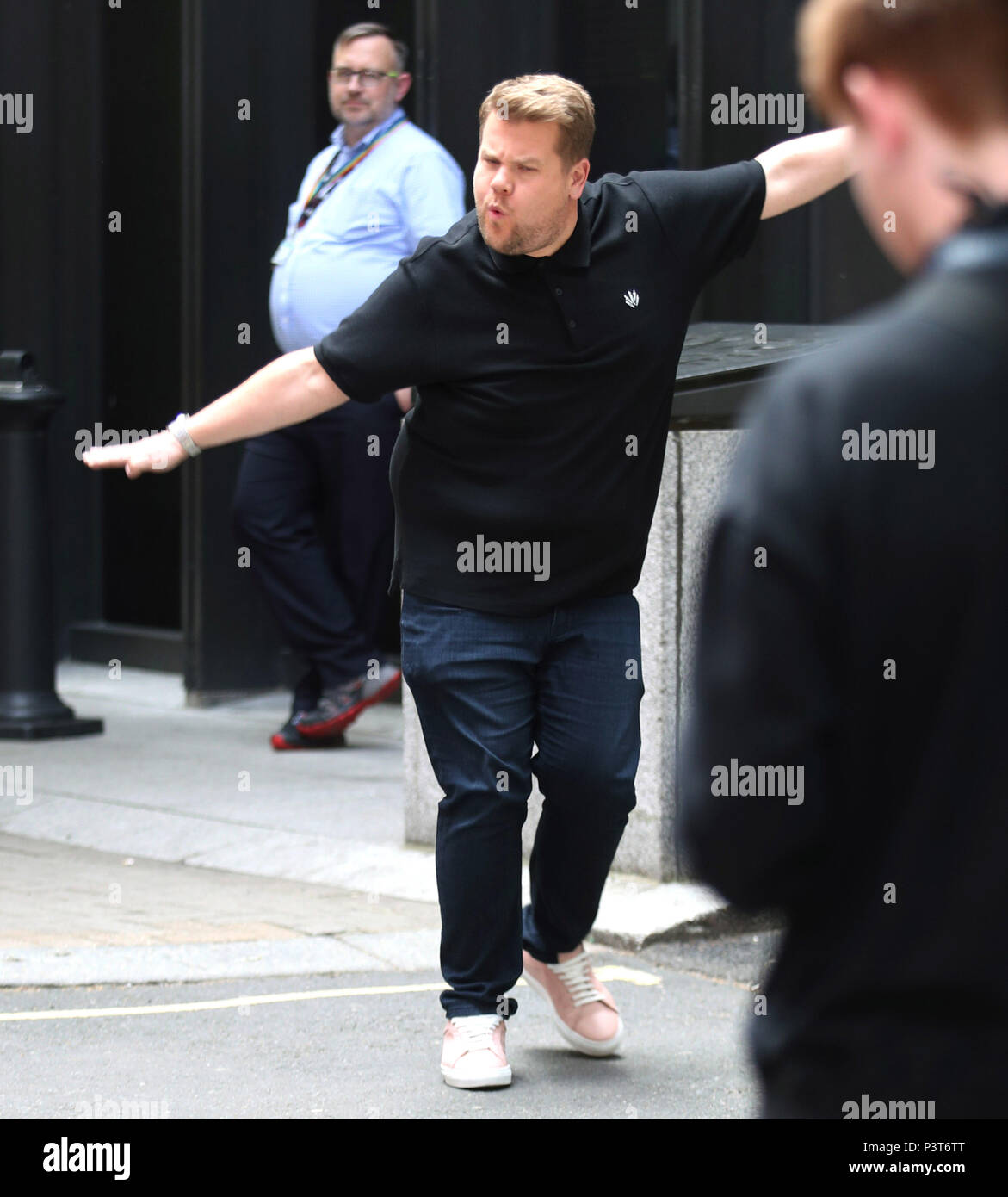 James Corden during filming for The Late Late Show, at Methodist ...