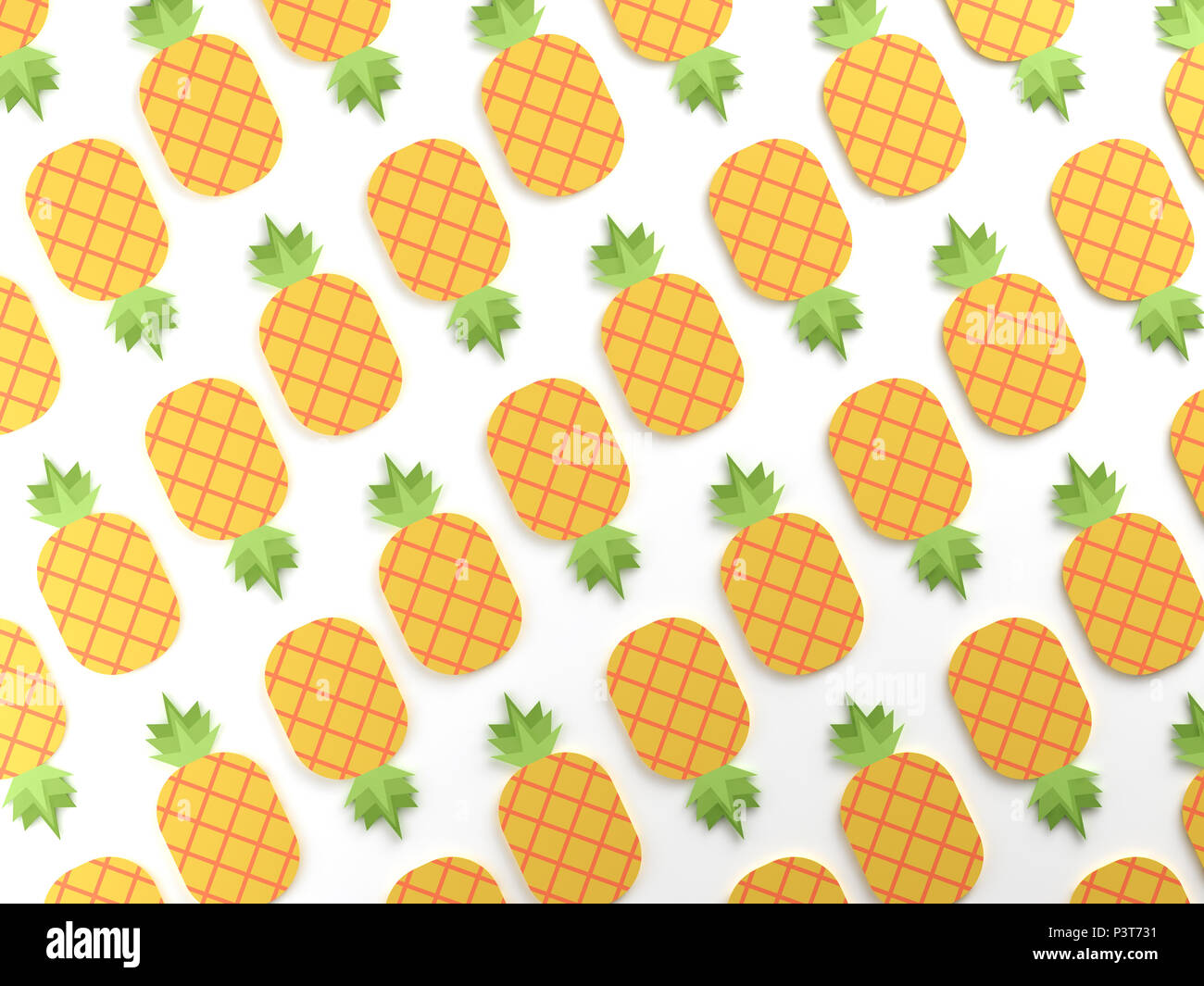 Colorful pineapple on white background Stock Photo - Alamy