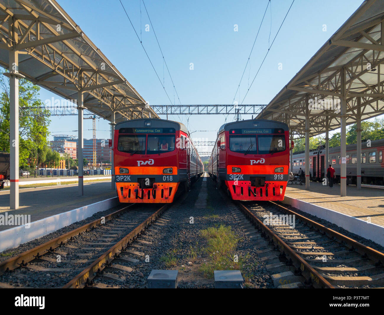 Old style trains at main railway station at day time Stock Photo - Alamy
