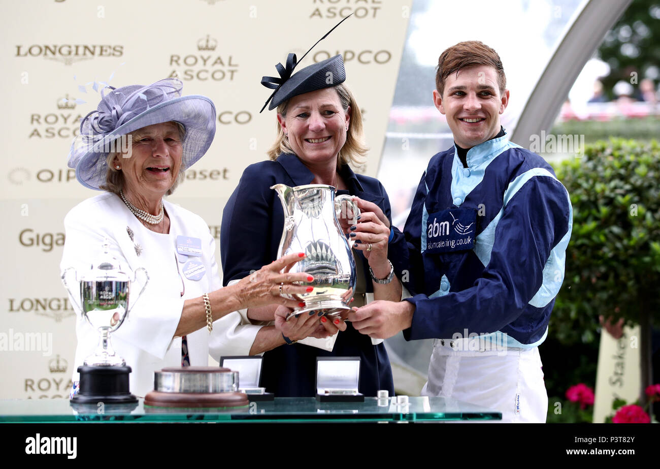 Trainer Eve Johnson Houghton and jockey Charles Bishop after winning ...