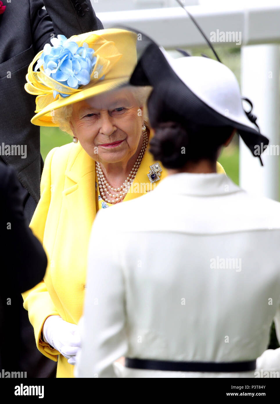 Queen Elizabeth II and the Duchess of Sussex during day one of Royal ...