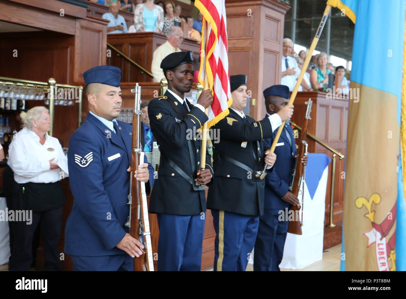 The Delaware National Guard provides a joint color guard at the ...
