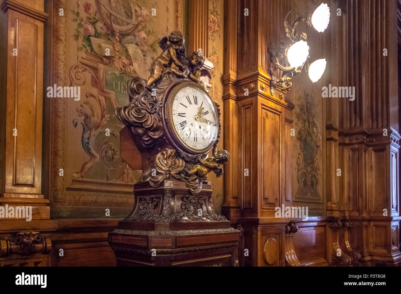 Clock of Congress Library at National Congress of Argentina - Buenos ...