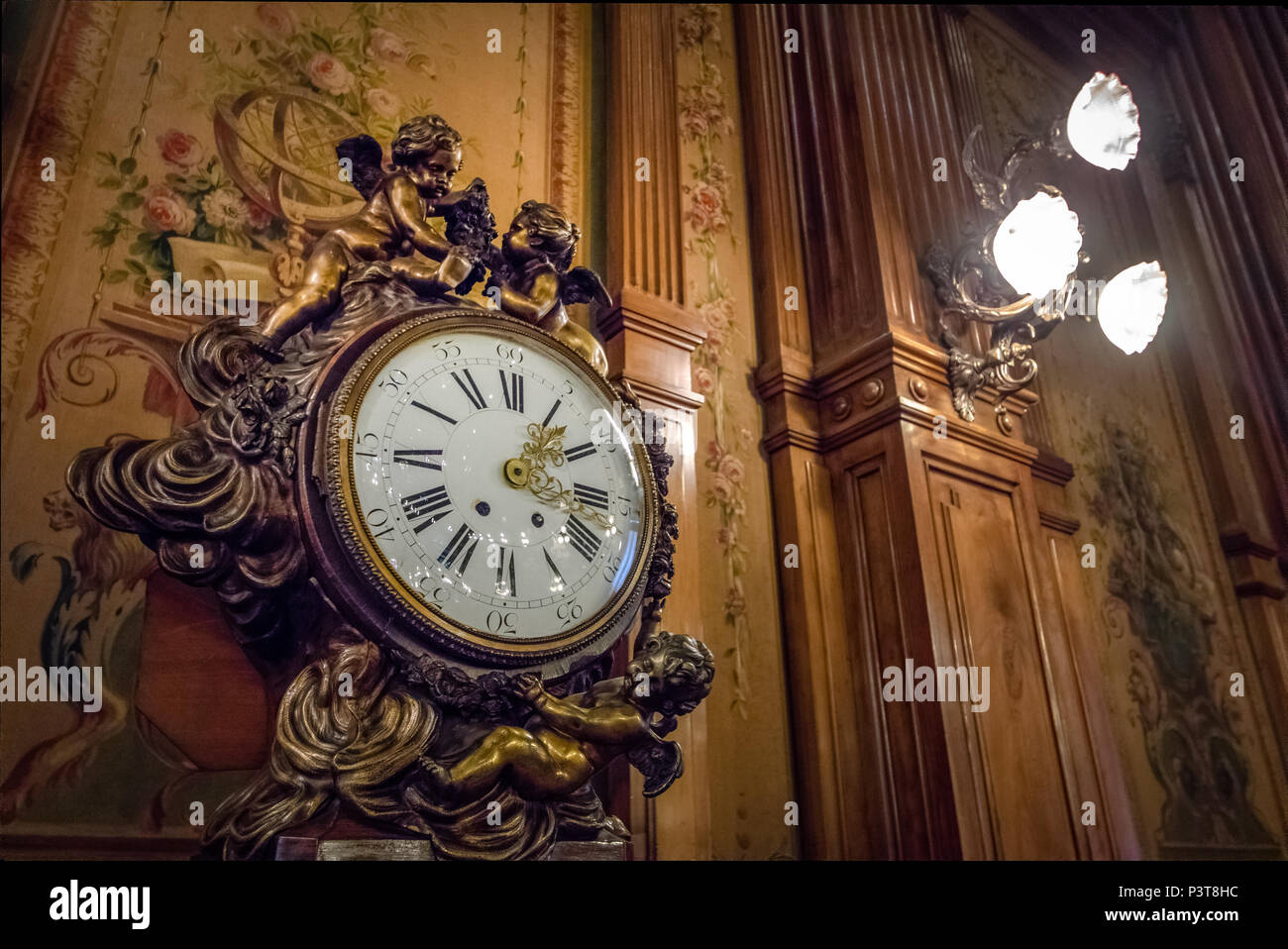 Clock of Congress Library at National Congress of Argentina - Buenos ...
