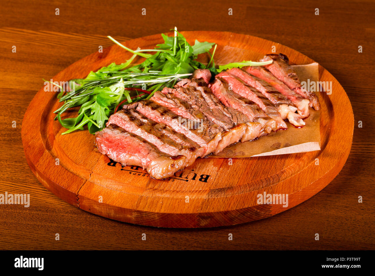 Beef steak with blood Stock Photo - Alamy
