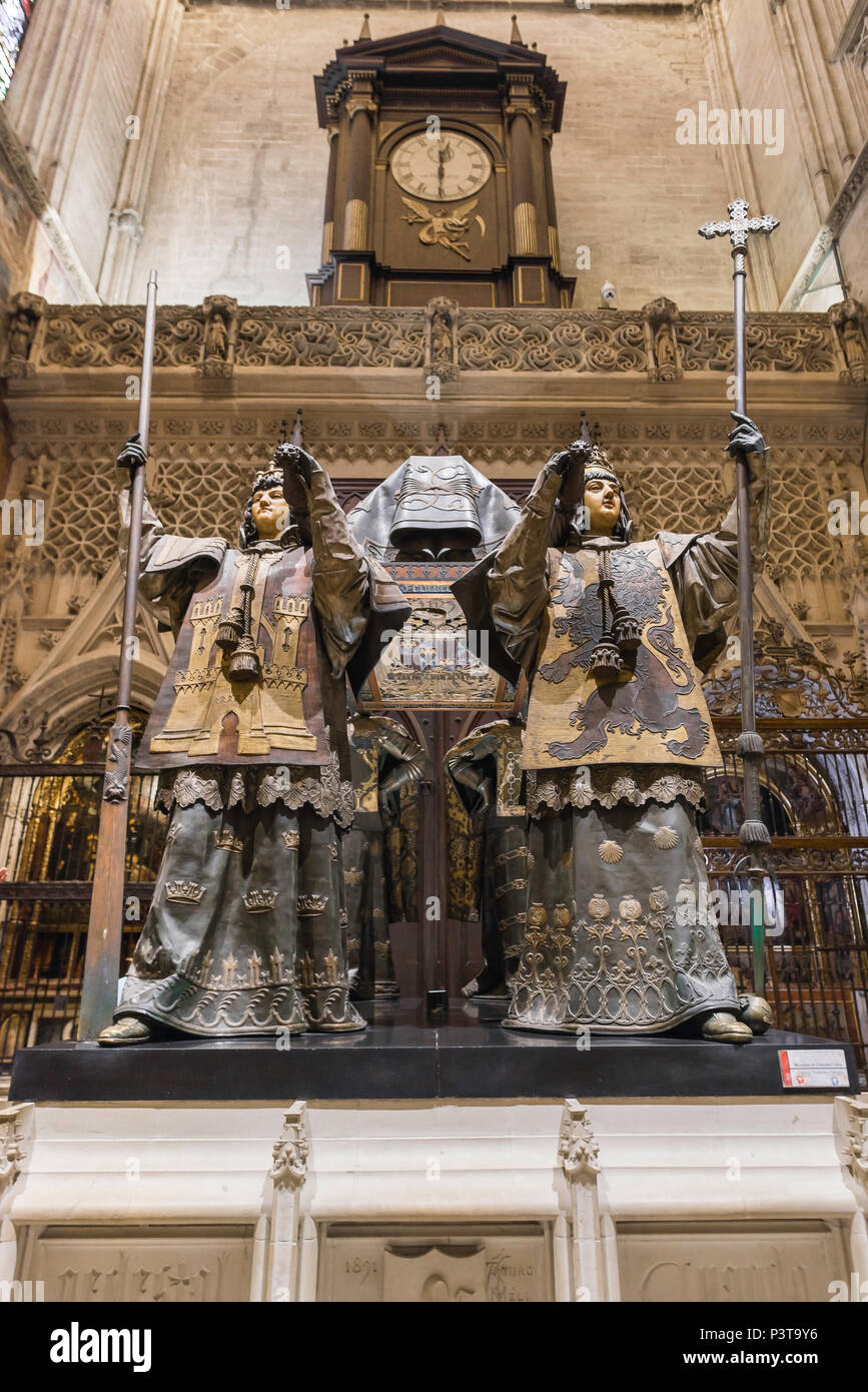 Tomb of christopher columbus in seville cathedral sevilla hi-res stock ...