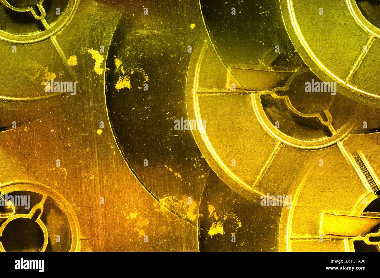 Old sepia film reel on a scratched and rusty metal background Stock ...