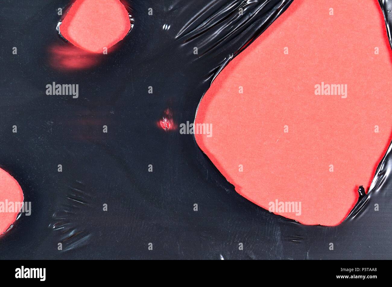 Scratched blue plastic texture background. With holes caused by flames ...