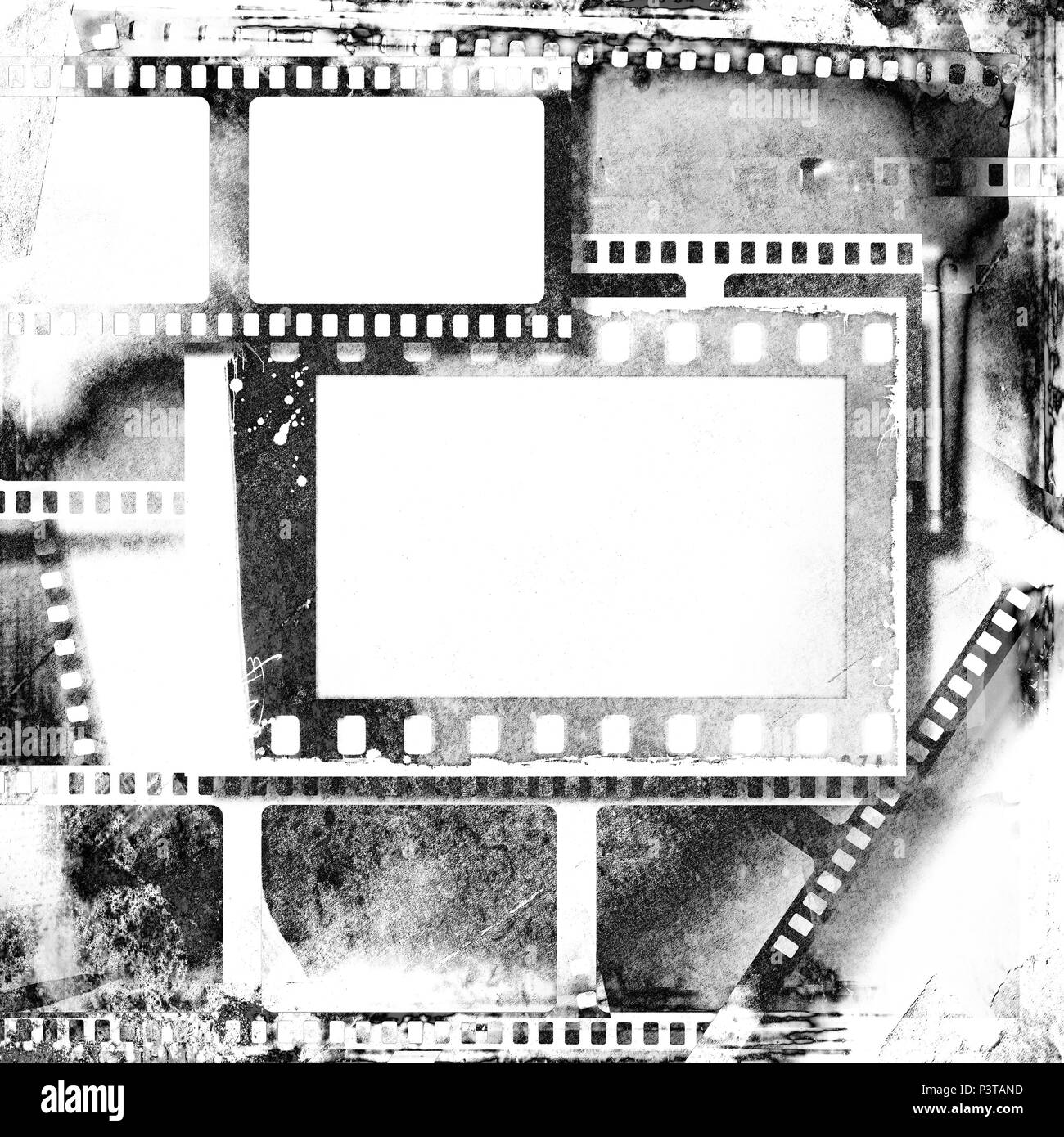 Vintage black and white film strip frame Stock Photo - Alamy