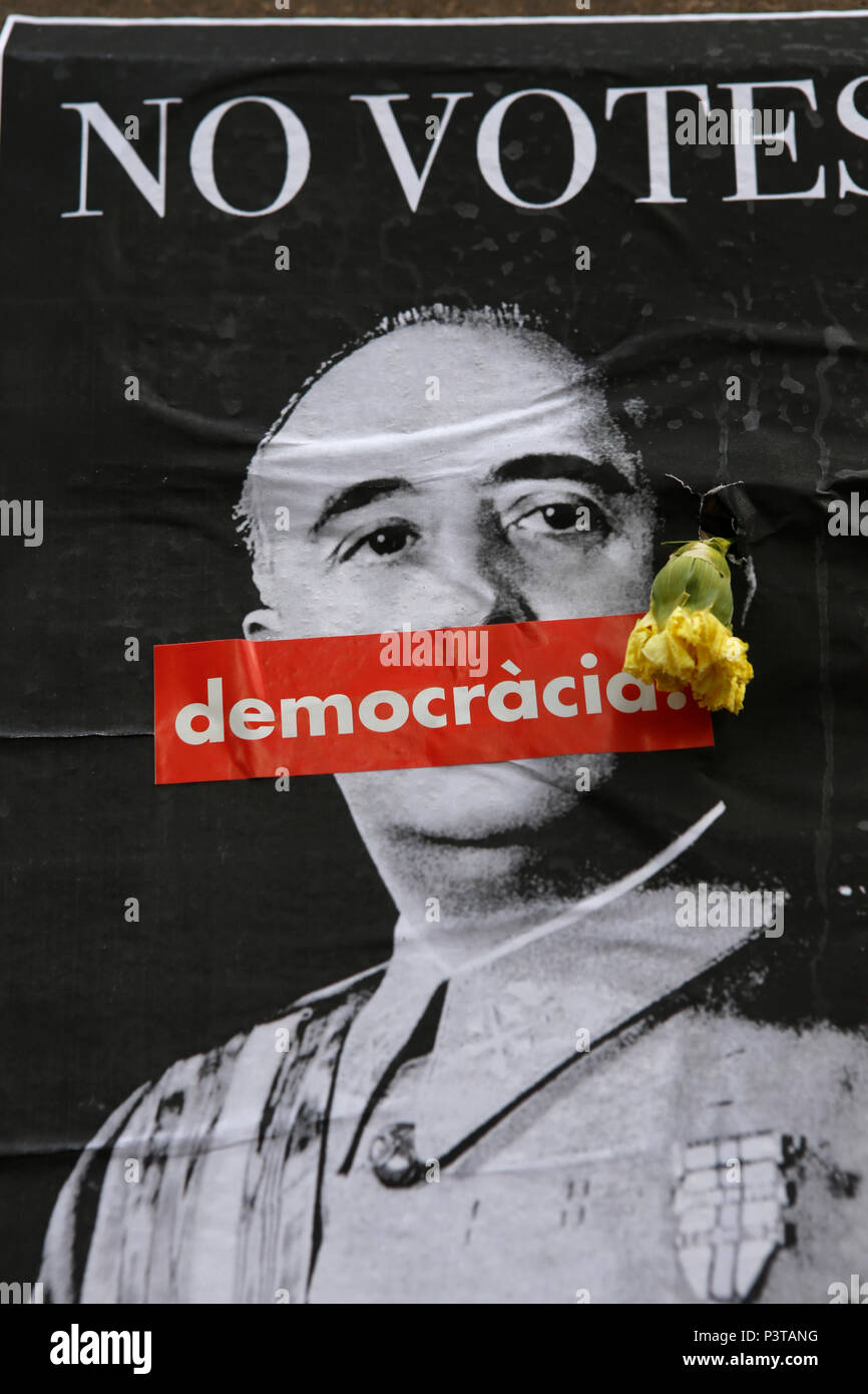 Catalonia, Spain - Independence referendum: Franco poster Stock Photo ...